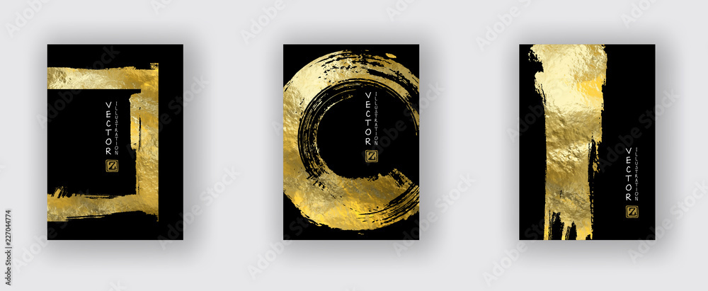 Vector Black and Gold Design Templates set Stock Vector | Adobe Stock