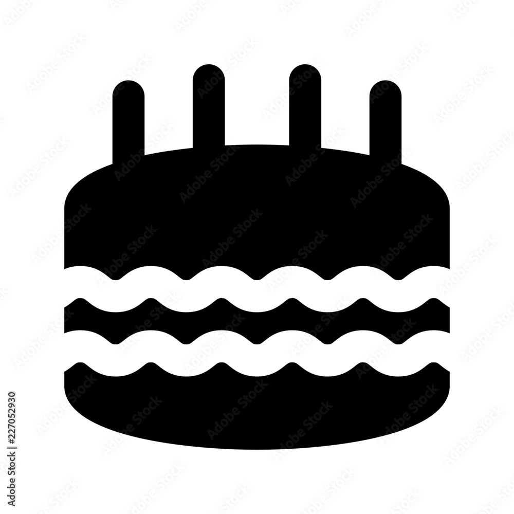birthday cake bakery food restaurant bar diner drink vector icon Stock ...