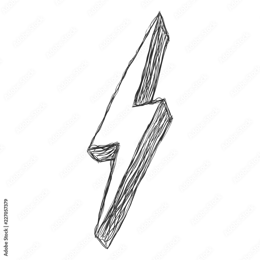 Vector Single Hand Drawn Doodle Sketch Illustration - Thunder Light ...