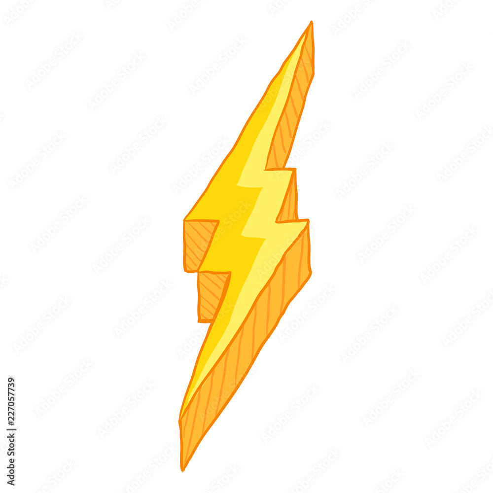 Vector Single Cartoon Illustration - Yellow Thunder Lighting Symbol ...