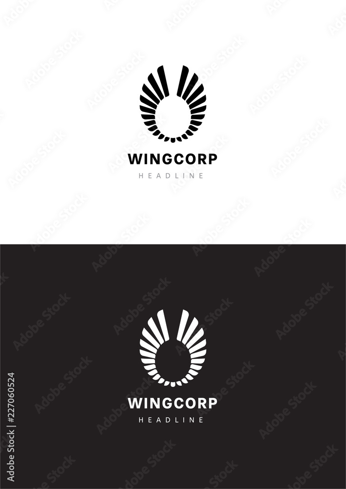Wings corporation logo template. Stock Vector | Adobe Stock