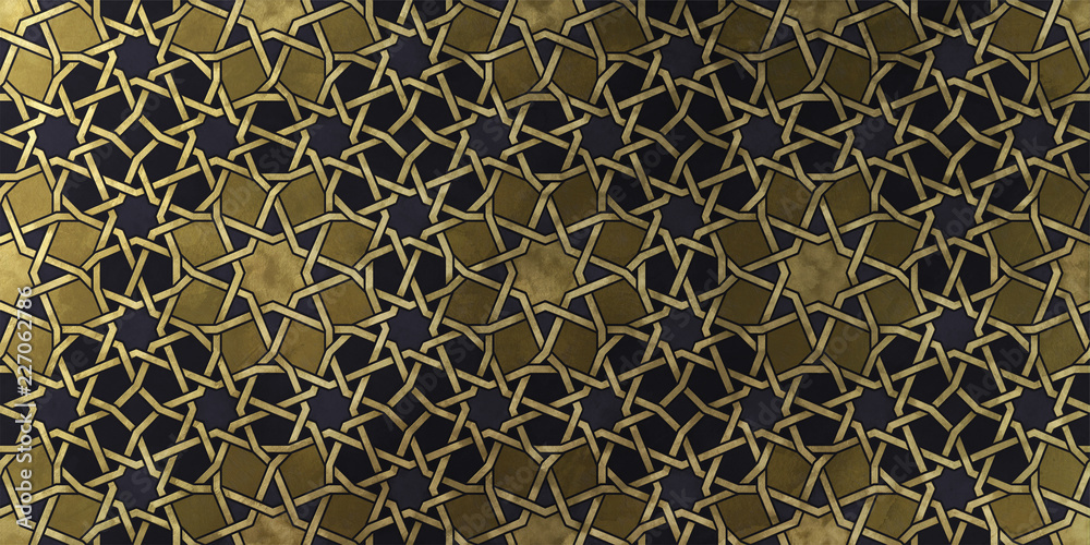 Islamic decorative pattern with golden artistic texture. Stock ...