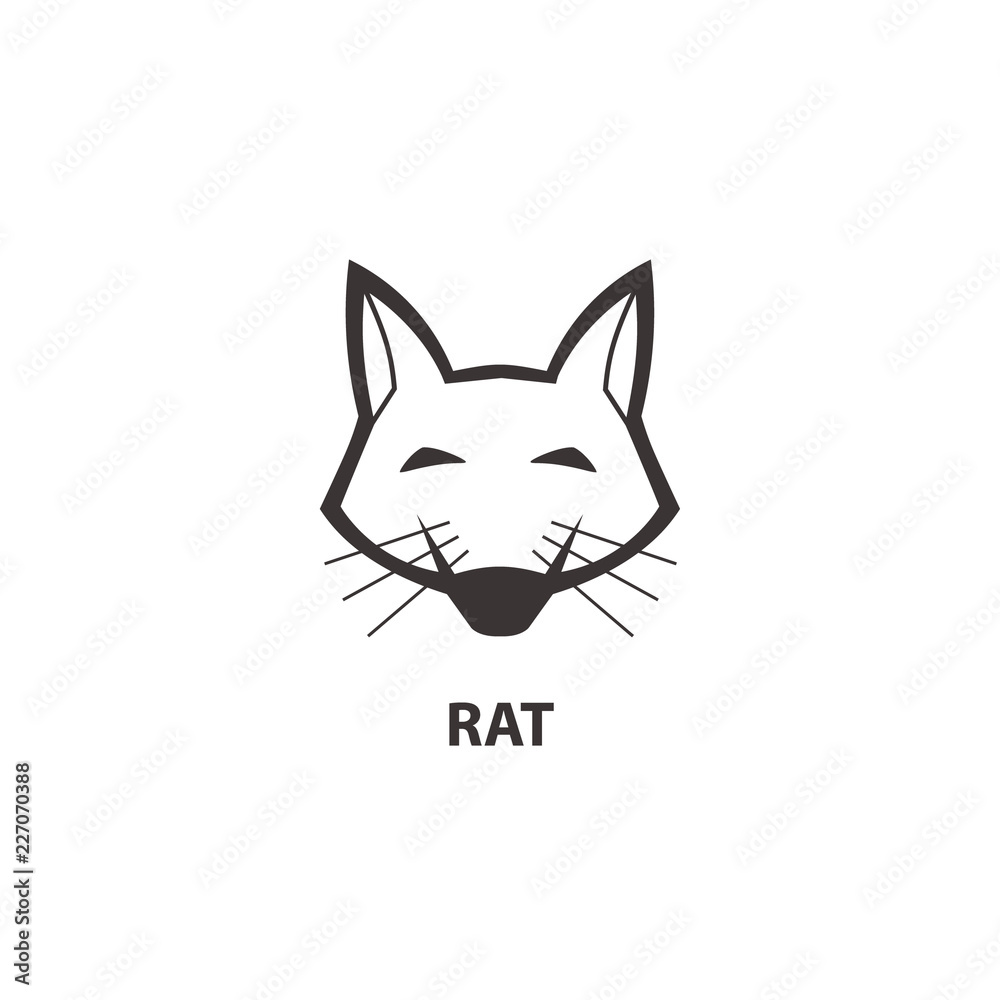 Rat head icon. Logo for your project. Vector illustration. Stock Vector ...