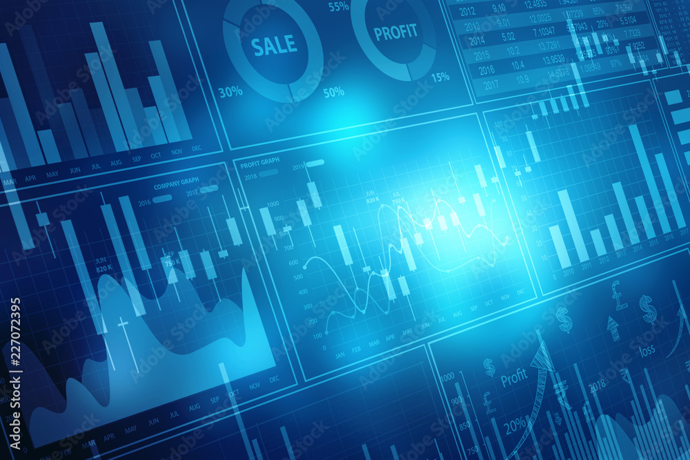 Stock market chart. Business graph background, Financial Background ...