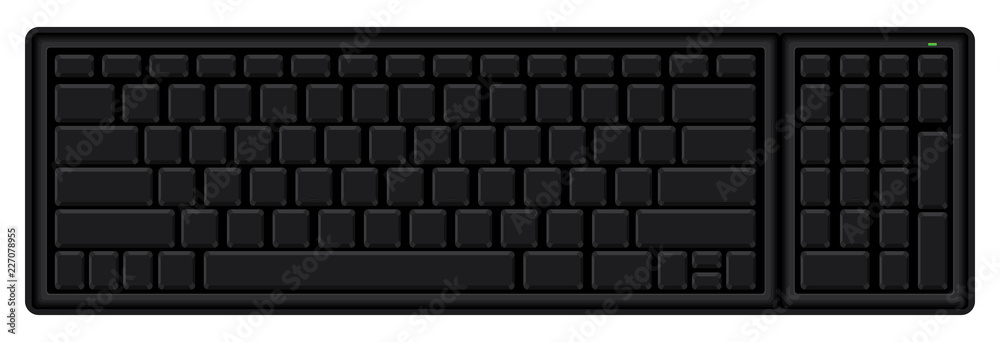 Black Keyboard. Computer keyboard isolated on a white background. Stock ...