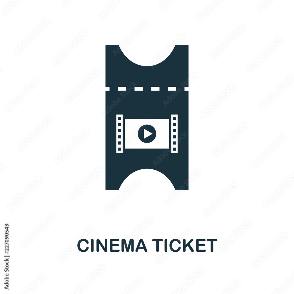 Cinema Ticket icon. Monochrome style design from cinema icon collection ...