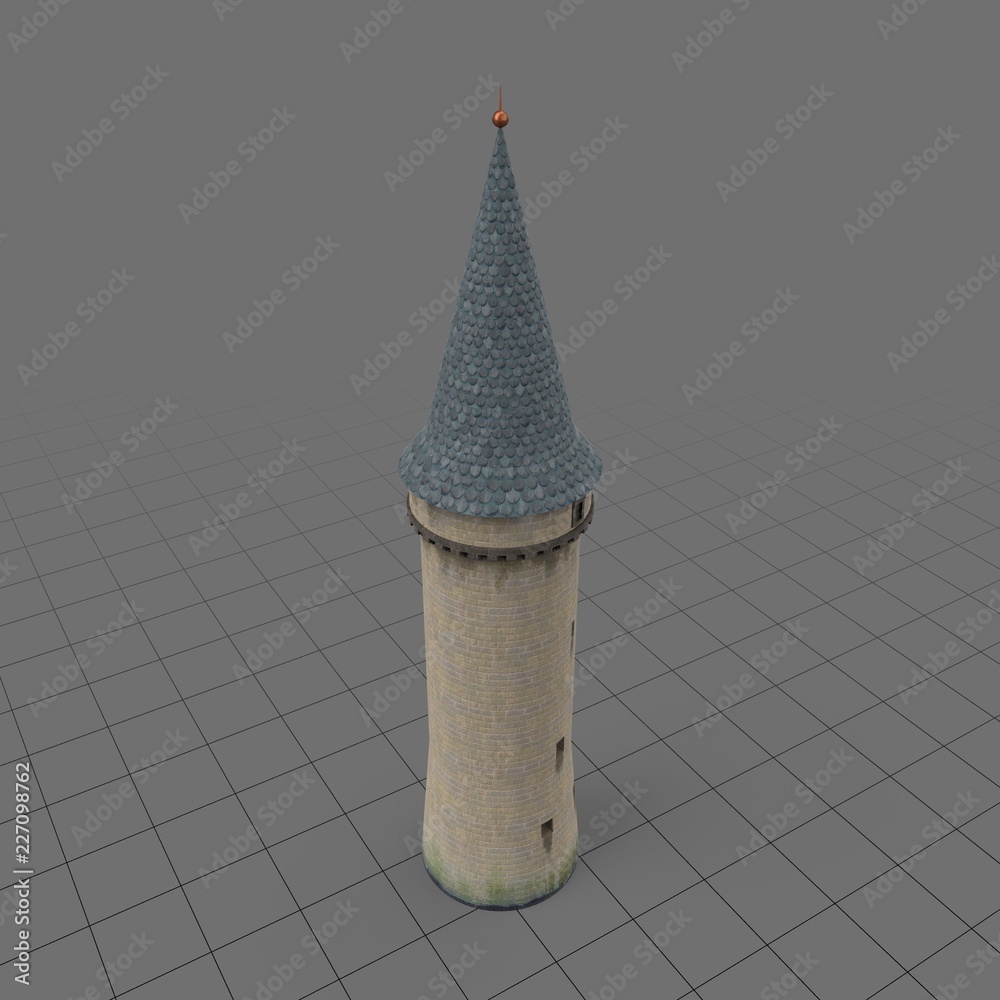 Medieval castle tower Stock 3D asset | Adobe Stock