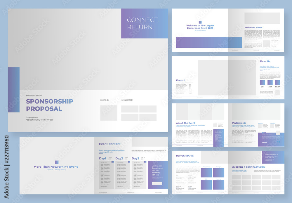 Sponsorship Business Event Proposal Layout with Editable Gradient ...