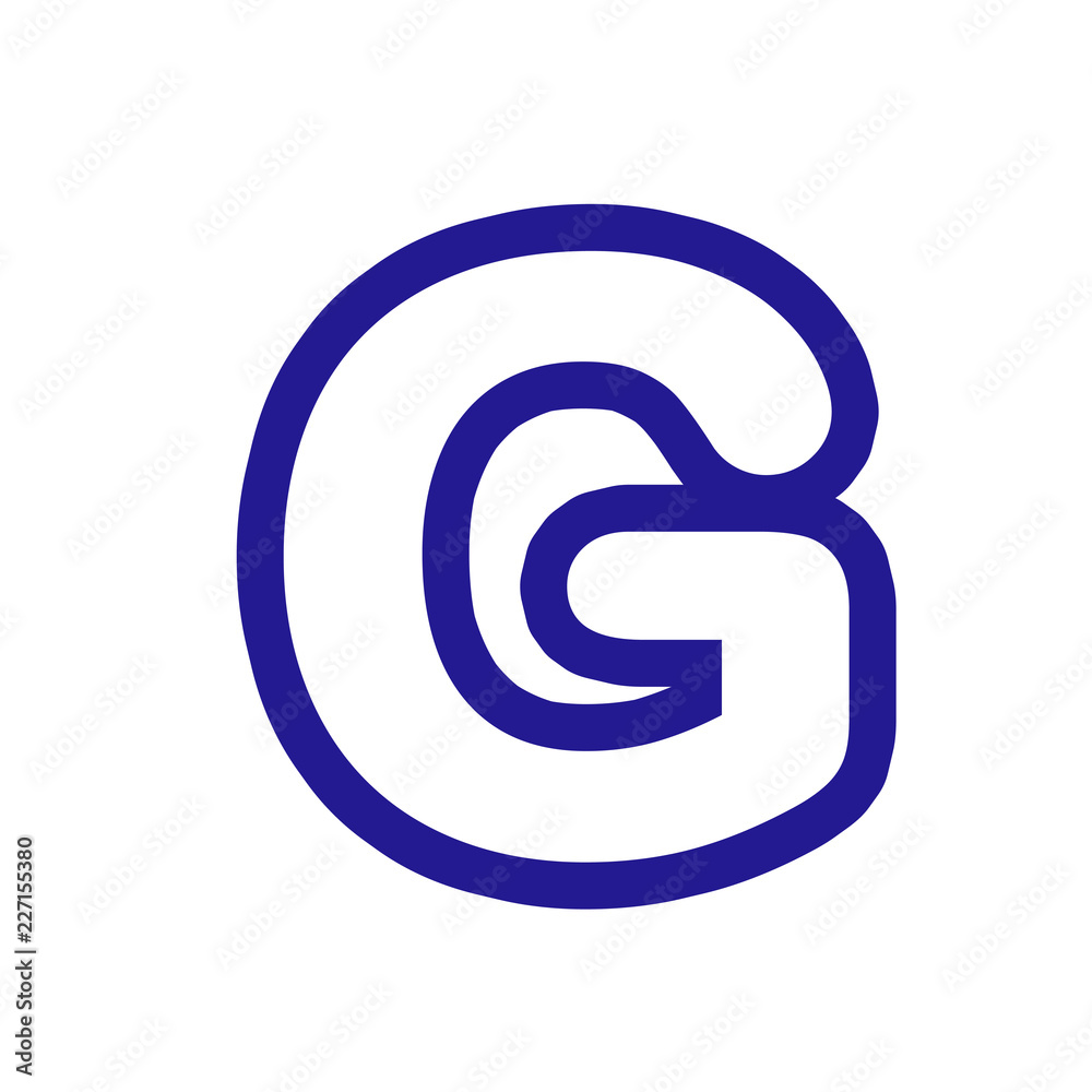 letra do alfabeto na cor azul com fundo branco g ilustração do Stock ...