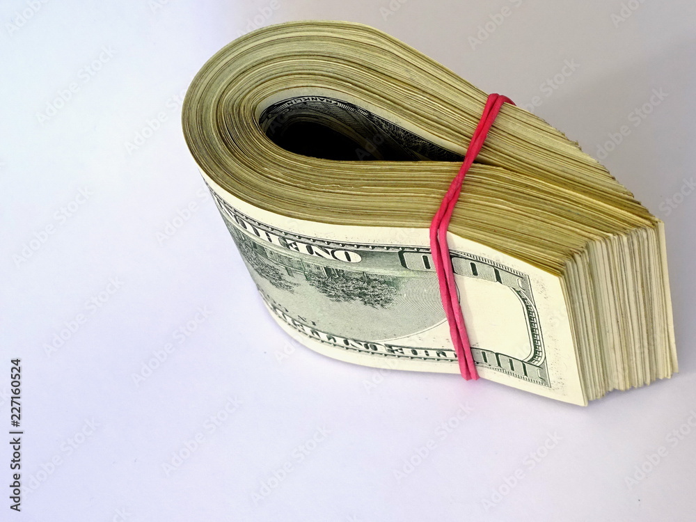 American dollars - Bunch of 100 dollars cash. Bundle (pack) of one ...