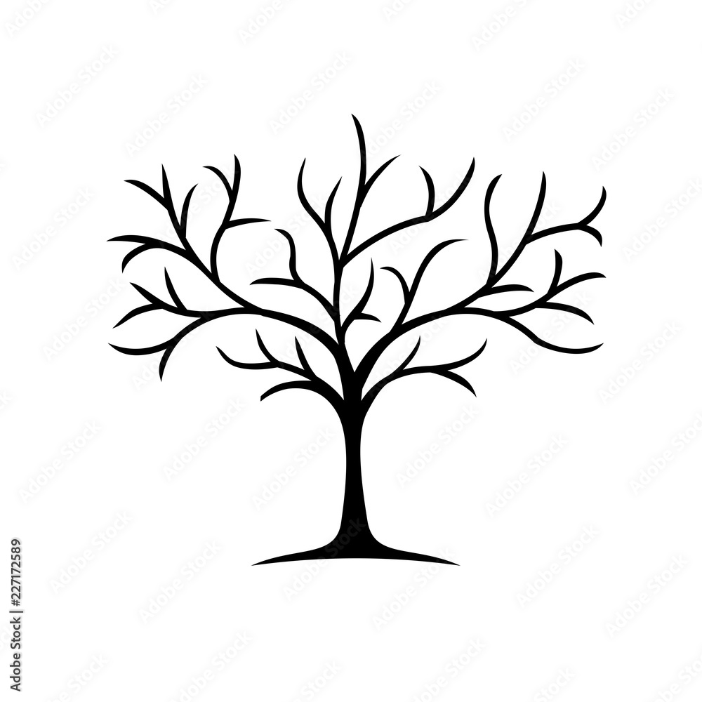 Vetor de Silhouette tree without leaves vector do Stock | Adobe Stock Vetor de Silhouette tree without leaves vector do Stock | Adobe Stock