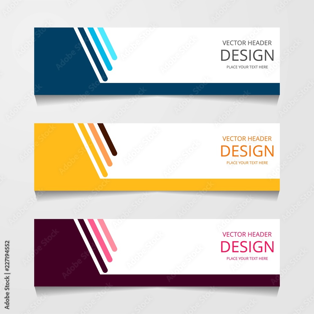 Abstract design banner, web template with three different color, layout ...