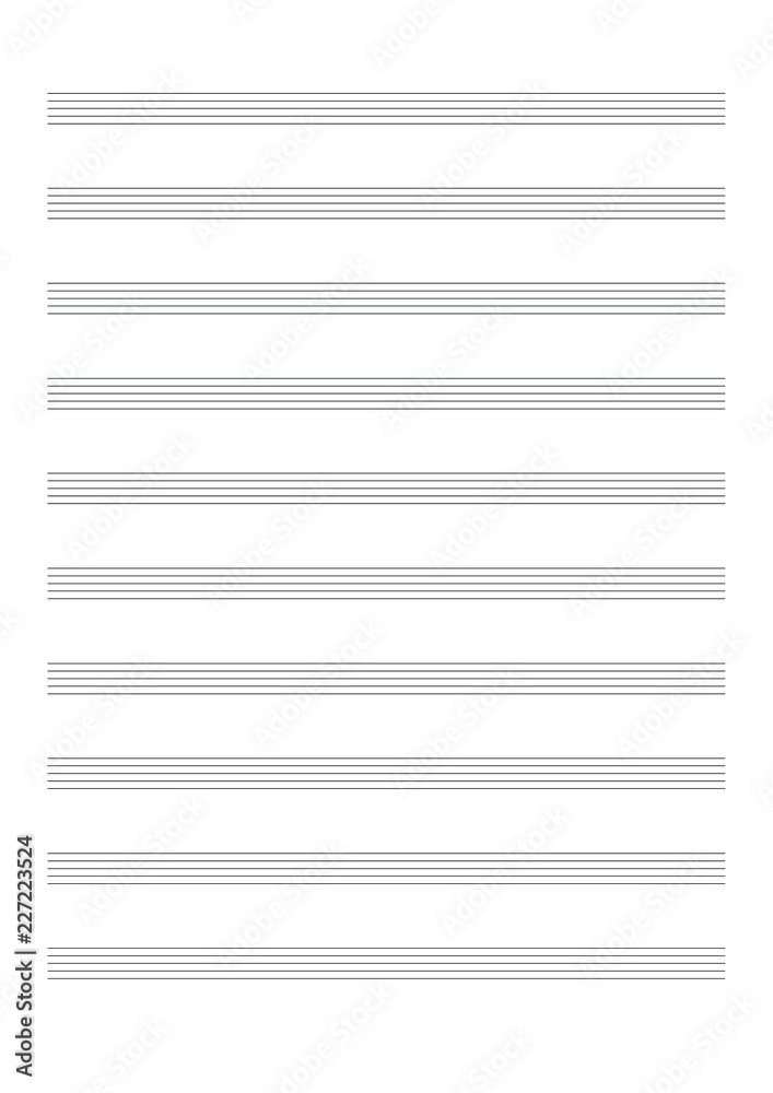 Blank Sheet Music Sheet for the notation of a voice or solo instruments ...