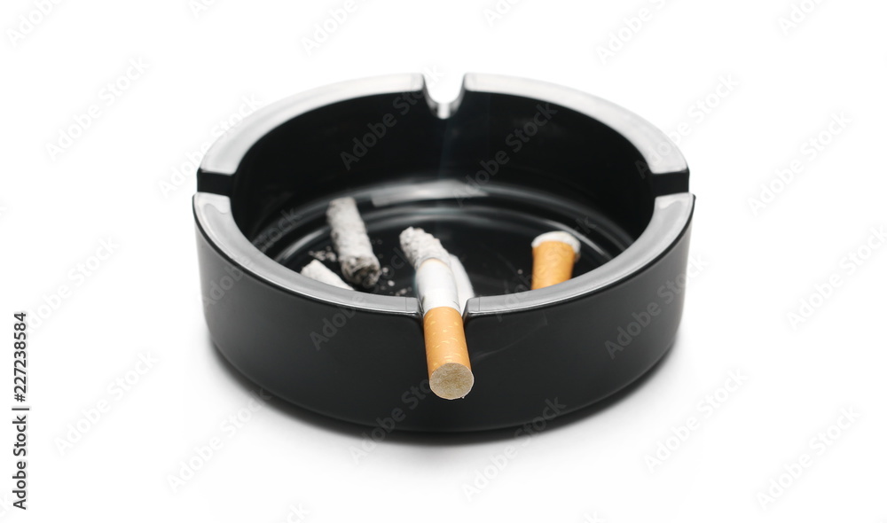 Ashtray With Lit Cigarette