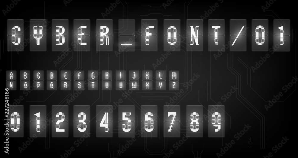 Futuristic vector Font design. Letters and Numbers for web and app ...