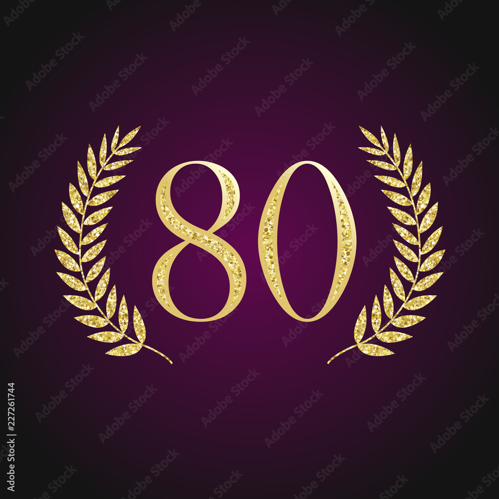 Vetor de 80 th years old logotype. Isolated elegant abstract nominee ...