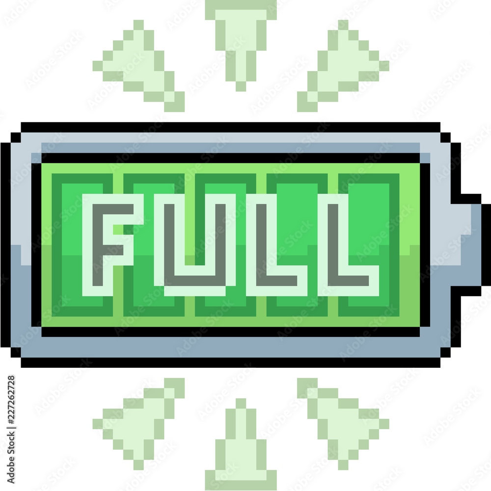 vector pixel art battery full Stock Vector | Adobe Stock