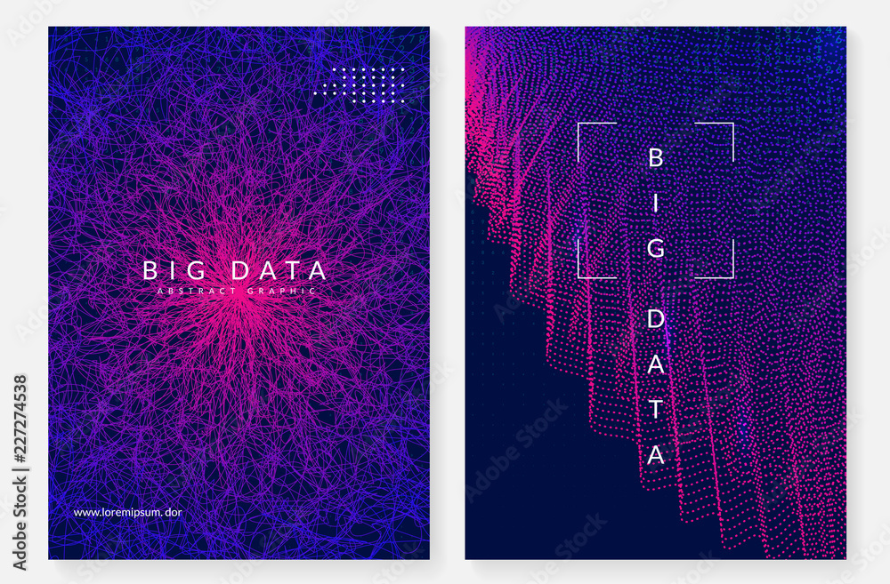 Big data background. Technology for visualization, artificial ...