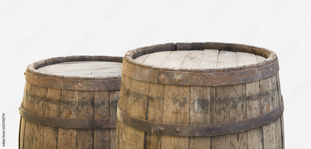 Wooden barrel top view isolated on white background 3d illustration ...