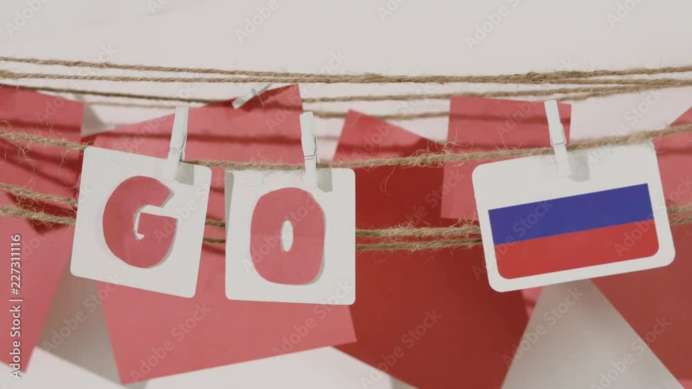Video Stock Go word collected by child hand from paper cards with red ...