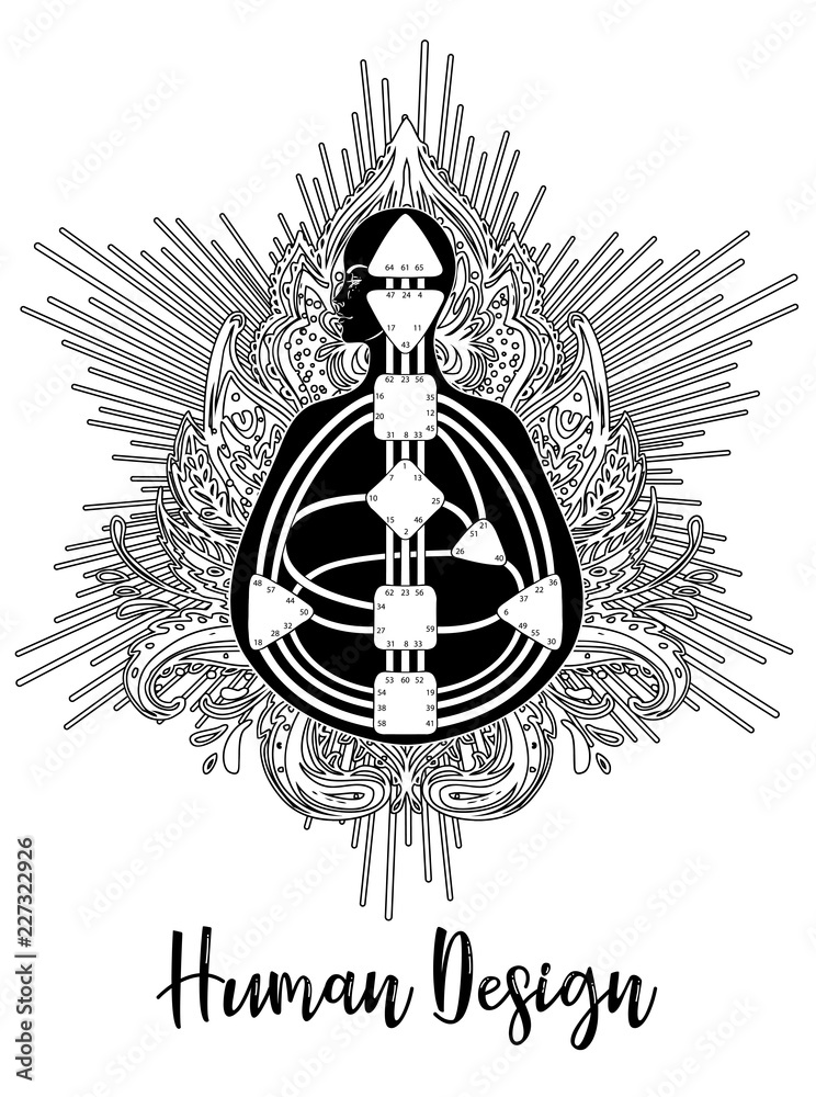Human design bodygraph chart design. Vector isolated illustration ...