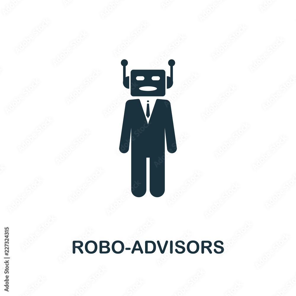 Robo-Advisors icon. Monochrome style design from fintech icon ...