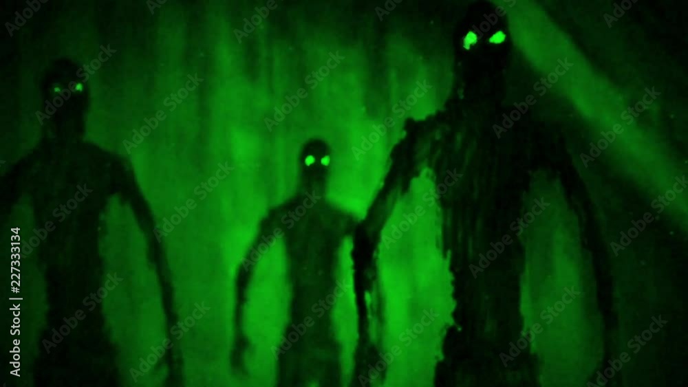 Attack zombies inside tomb. Scary screaming mummies. Digital 2D ...