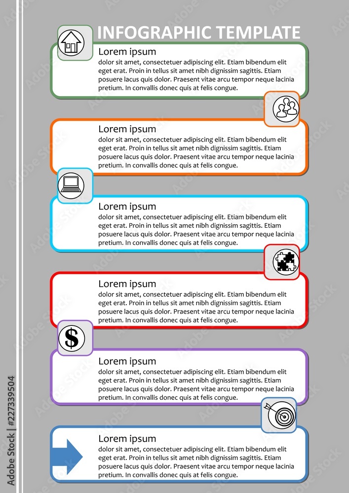 Professional infographic process visualization template, abstract ...