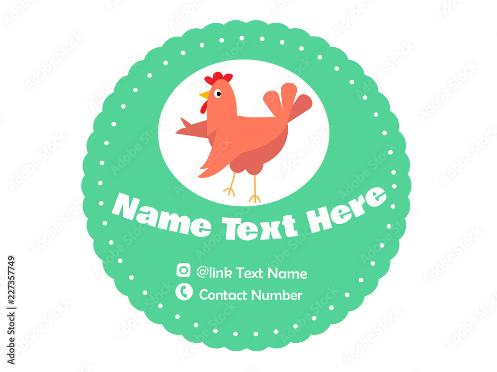 Label design template with chicken logo style. vector illustrator Stock ...