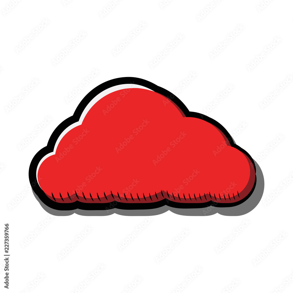 Cloud. Icon. Sketch. Symbol. Sign. Red. Stock Vector Illustration ...