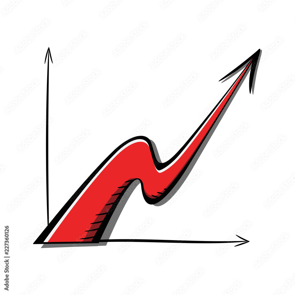 Graph. Growth Graph. Sketch. Symbol. Icon. Sign. Red. Stock Vector ...