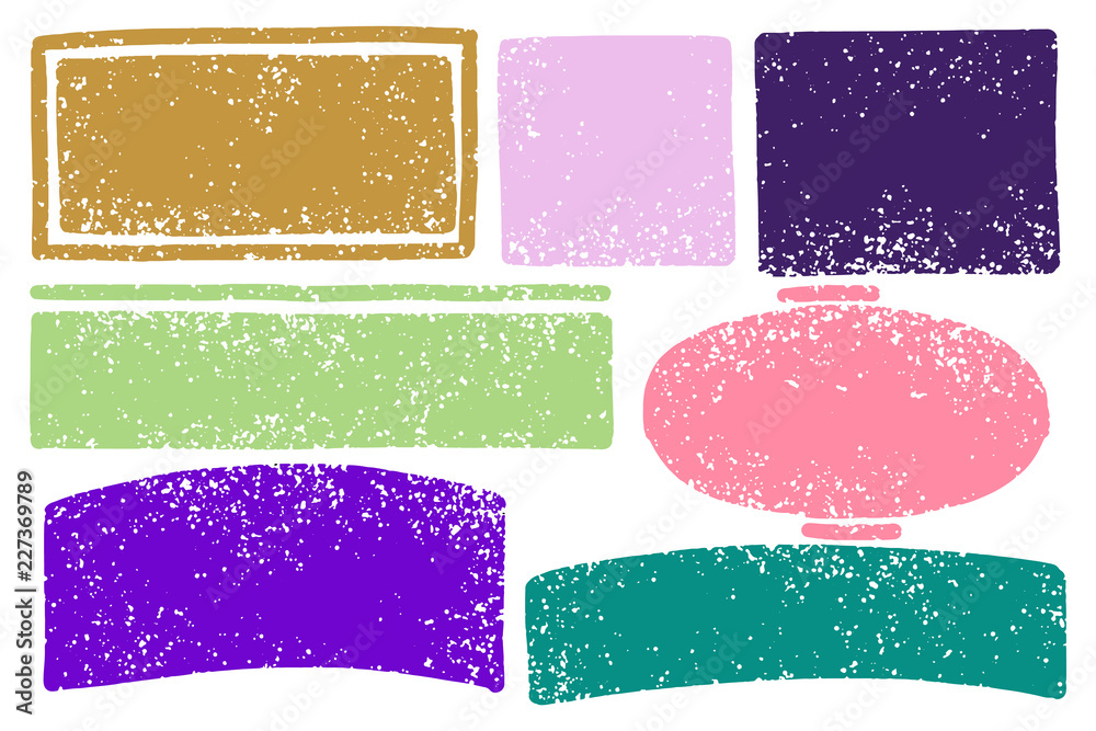 Hand drawn various shapes for backdrops. Vector textured multi color ...