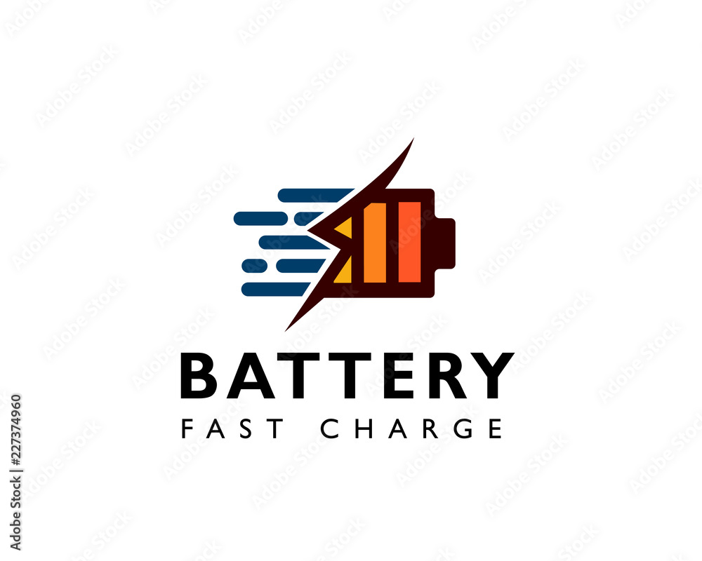 Colorful Battery fast Charge logo design Inspiration Stock Vector ...