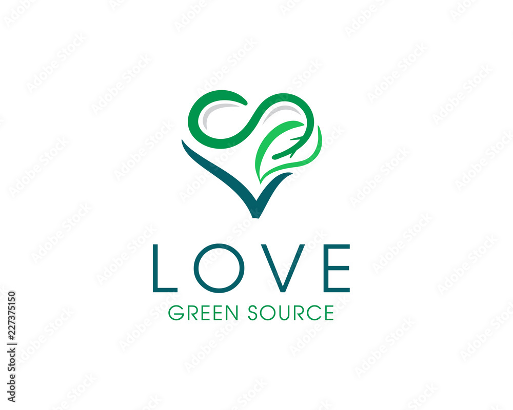 LS Initial logo design Leaf Heart Stock Vector | Adobe Stock