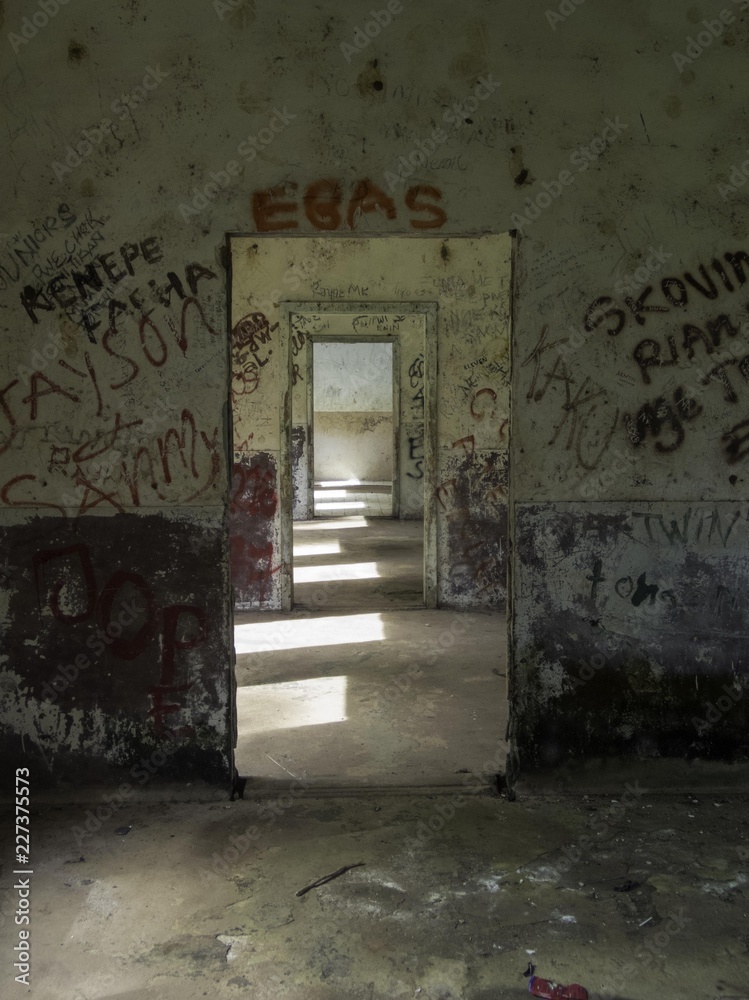 Ruins of the old civilian hospital built by the Japanese on Tonoas ...