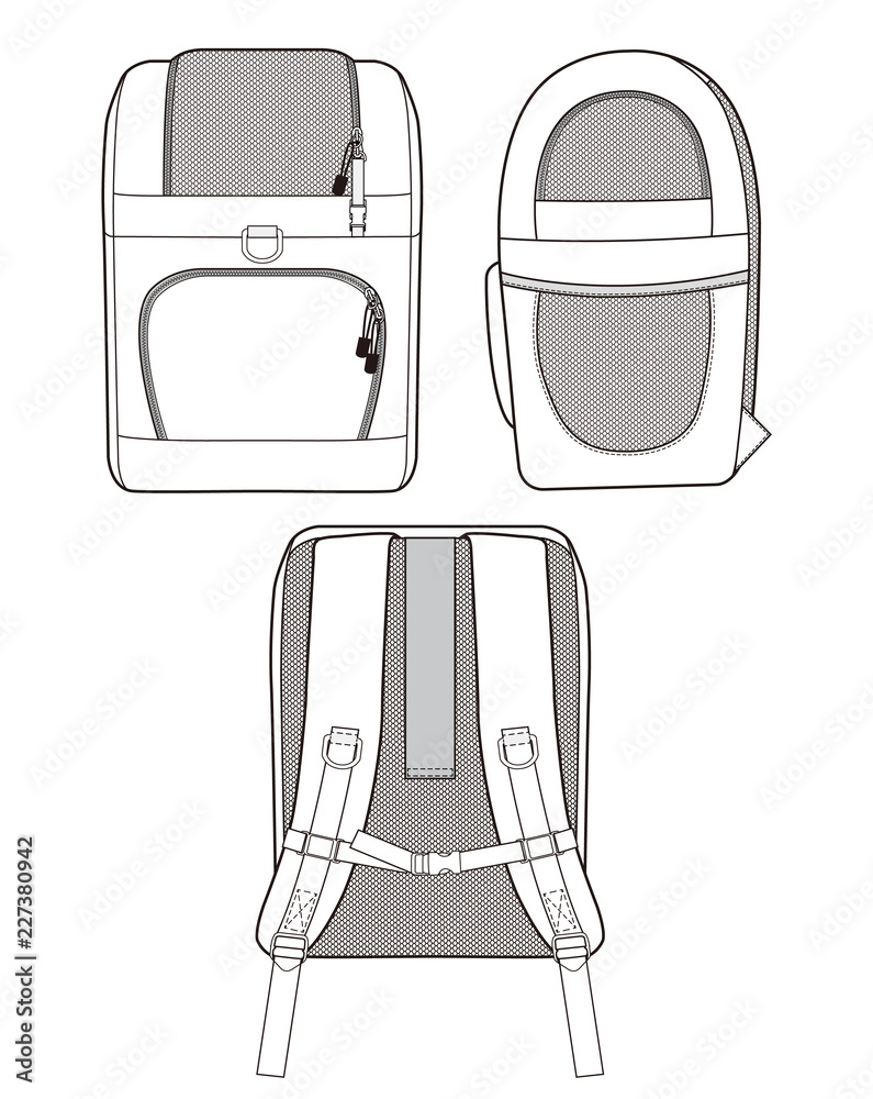 Backpack vector illustration flat sketches Stock Vector | Adobe Stock