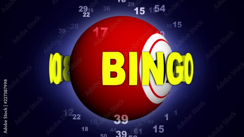BINGO Text Animation Around the Bingo Ball, Rendering, Background, Loop ...