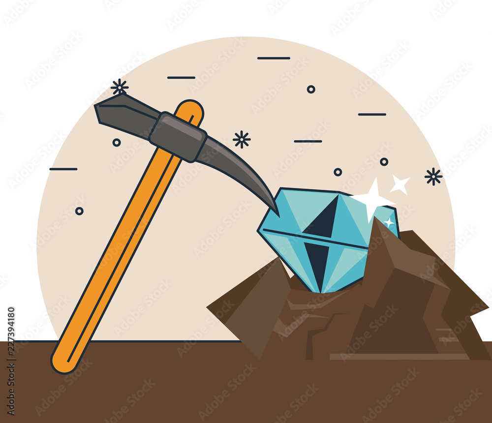 Diamonds mining cartoons Stock Vector | Adobe Stock