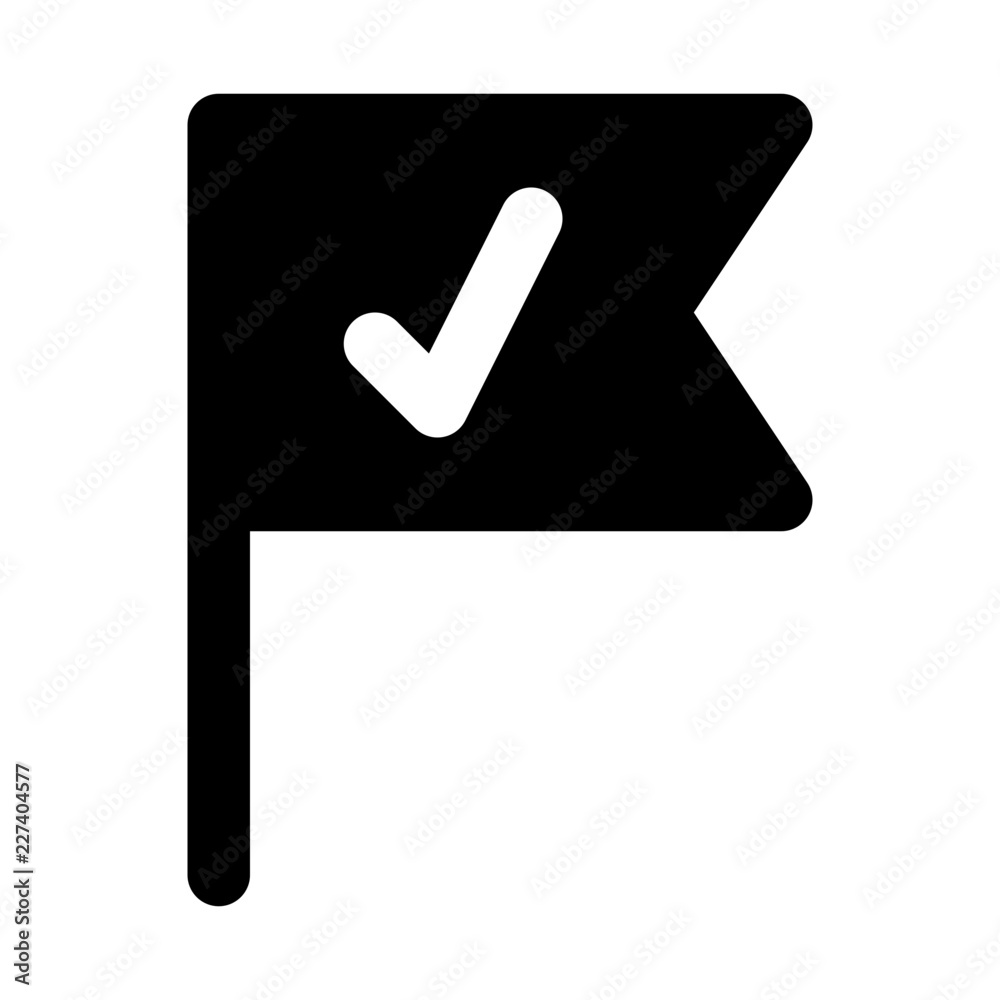 Milestone Flag Check Project Management Business Office Working vector ...