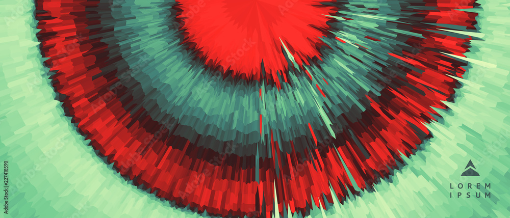 Abstract circular background with dynamic rays. Radial structure. Art design for your project ...