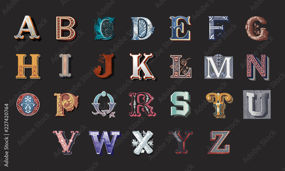 English alphabet letter A to Z icon isolated Stock Vector | Adobe Stock