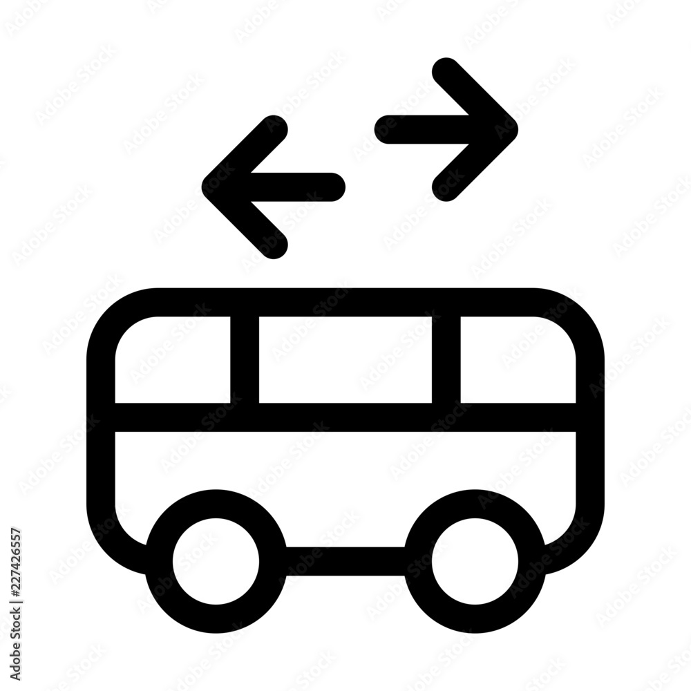 Shuttle Service Bus Vehicle Transportation vector icon Stock Vector ...