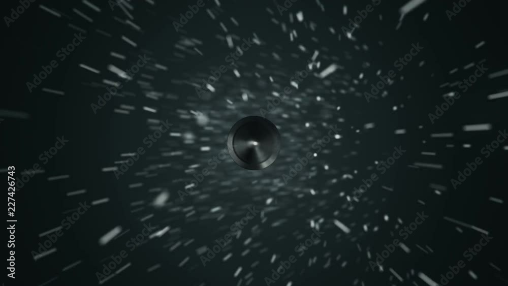 Animation flying of bullet with lines around as symbol of speed ...