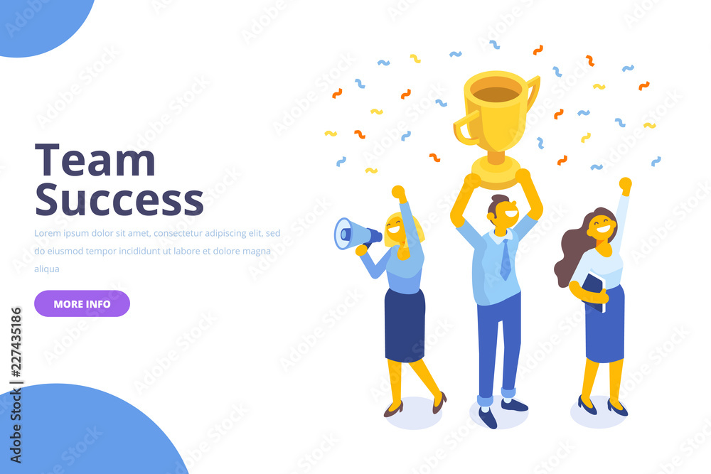 Team Success vector concept. Business people celebrating victory. Man ...
