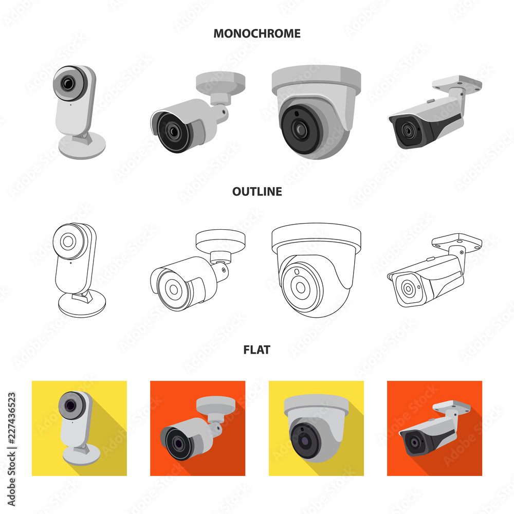 Vector design of cctv and camera icon. Set of cctv and system vector ...