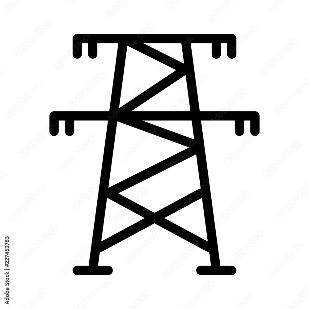 Transmition Tower Energy Power Plant Environment vector icon Stock ...