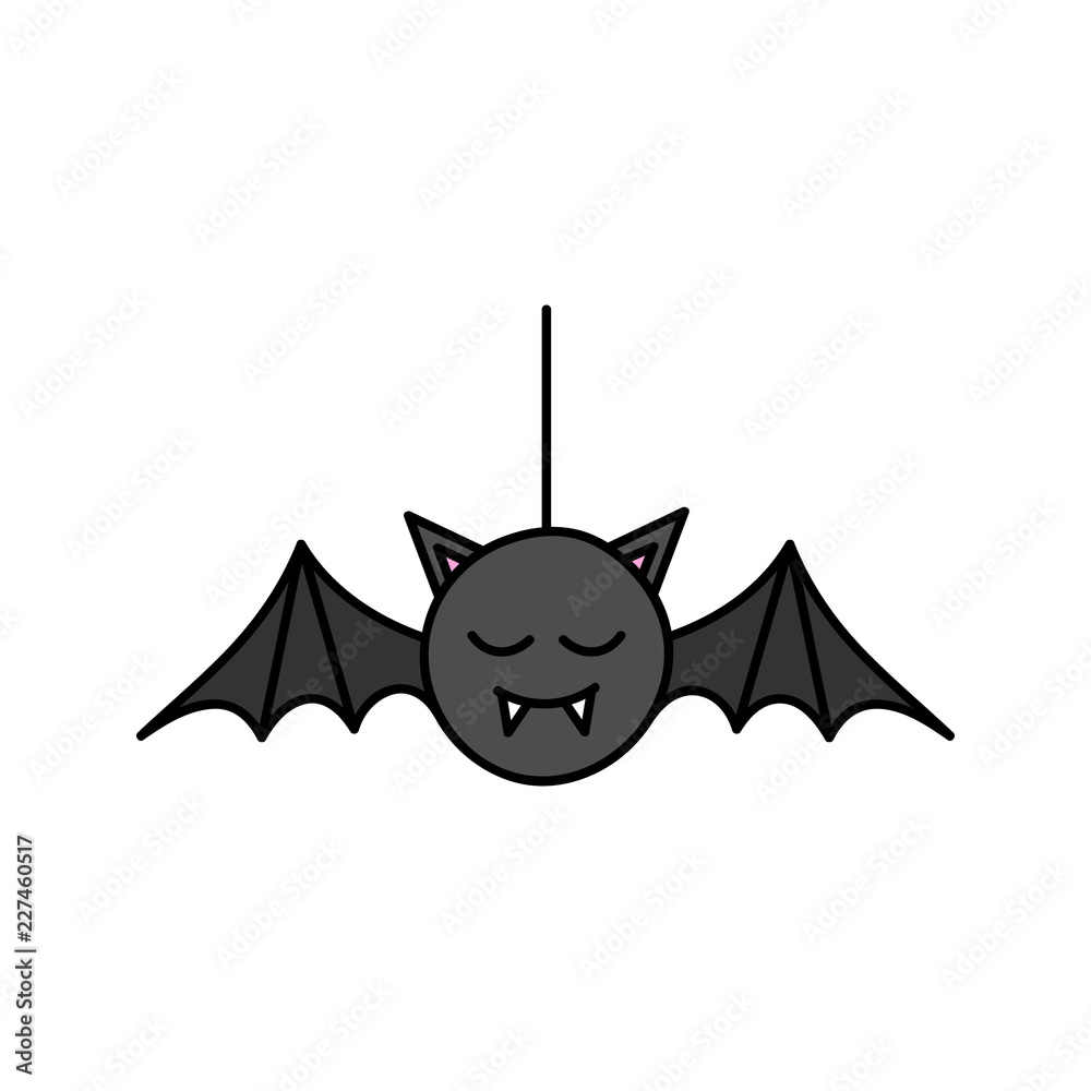 Cute hand drawn spooky bat vector illustration. Halloween bat, vampire ...