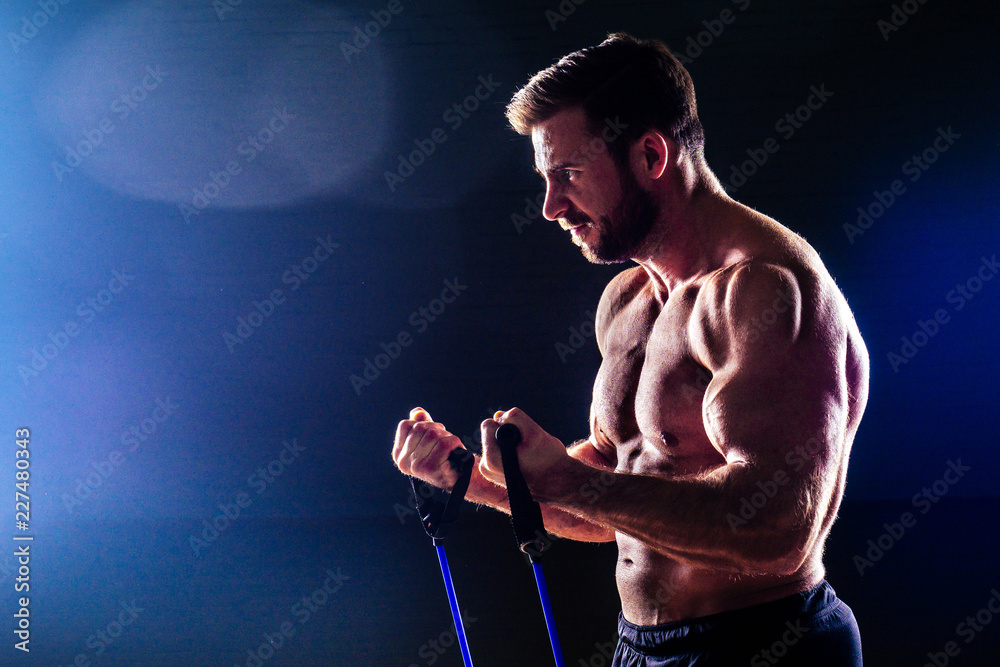 Fotografia do Stock: Muscular fitness man antique perfect muscles six ...