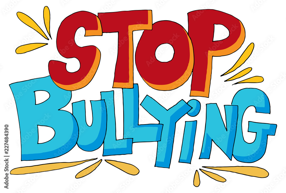 Stop Bullying Message Words Stock Vector | Adobe Stock