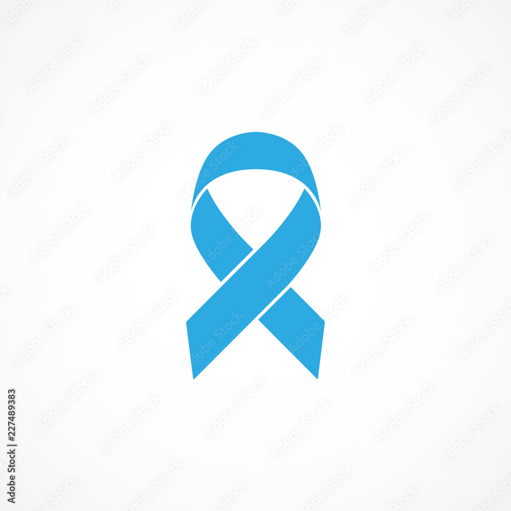 Vector image of prostate cancer awareness ribbon.Blue ribbon. Stock ...